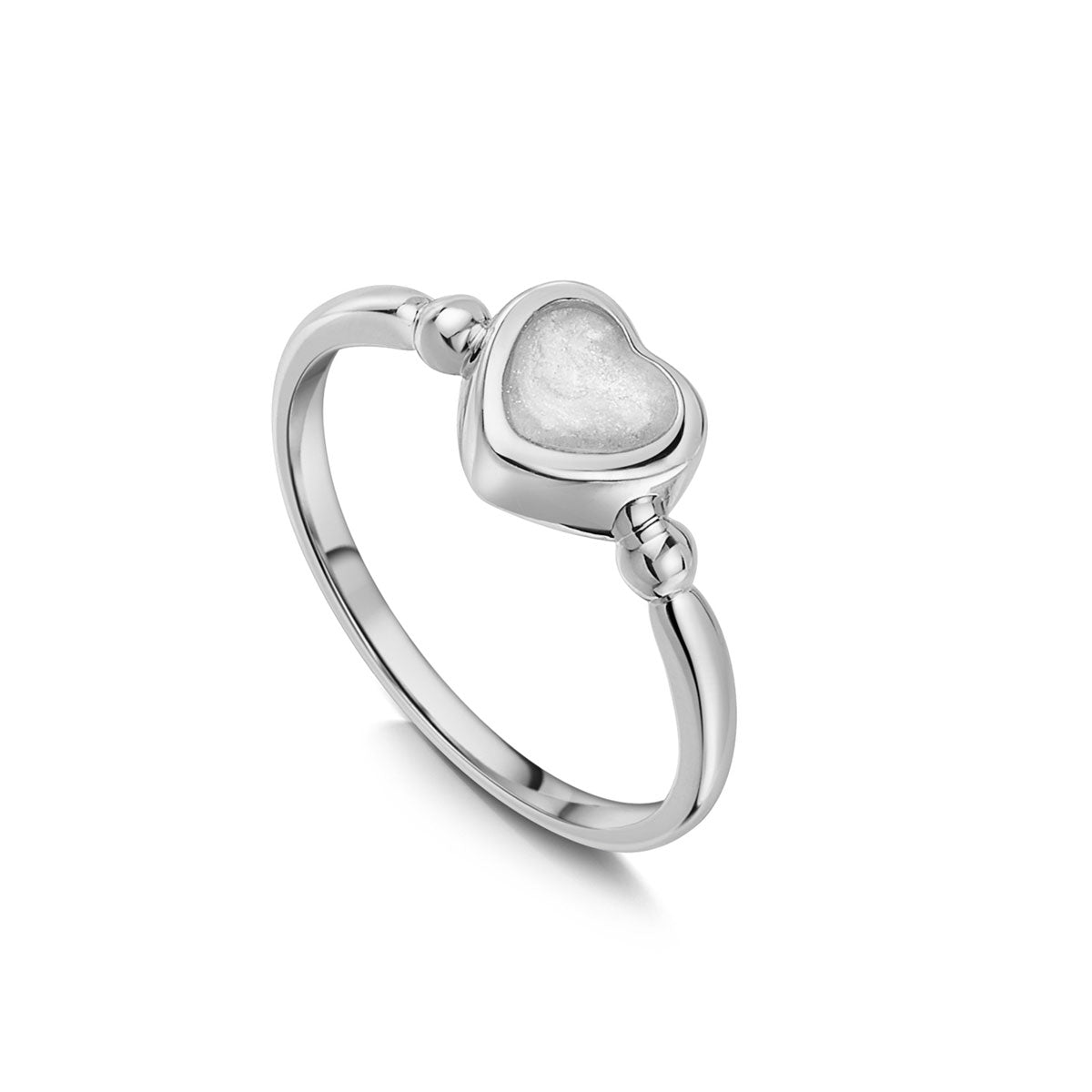 Heart Ashes Resin Ring with Bead Band - Silver – LOVELOX