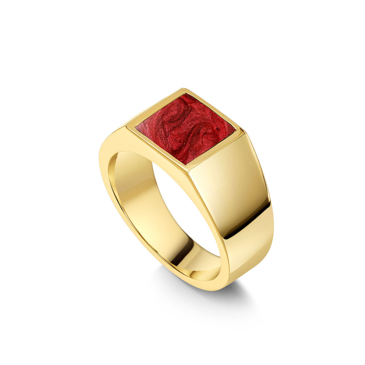 Men's Square Signet Ashes Resin Ring - Gold – LOVELOX