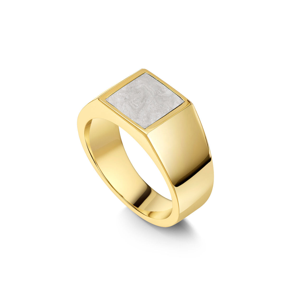 Men's Square Signet Ashes Resin Ring - Gold – LOVELOX